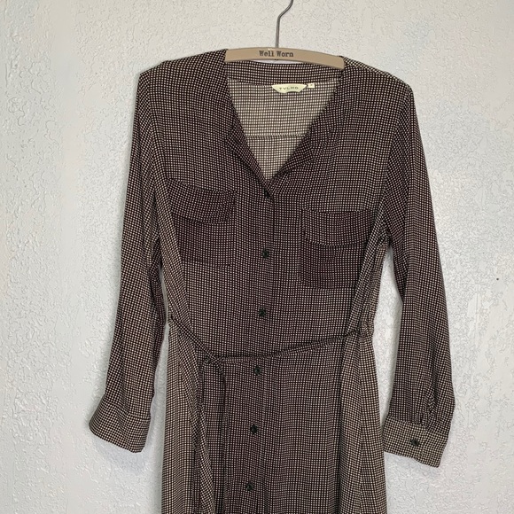 TYLHO | Dresses | Tylho Mixed Print Brown Checkered Shirt Dress | Poshmark